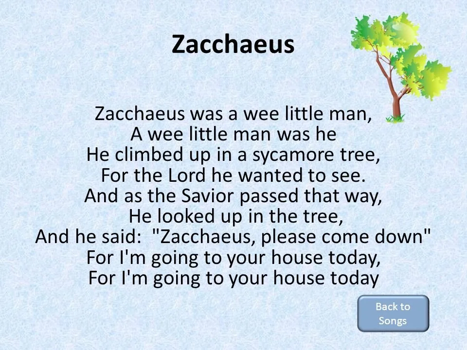 Zacchaeus Song ROI (Teacher-Made) Twinkl, 53% OFF