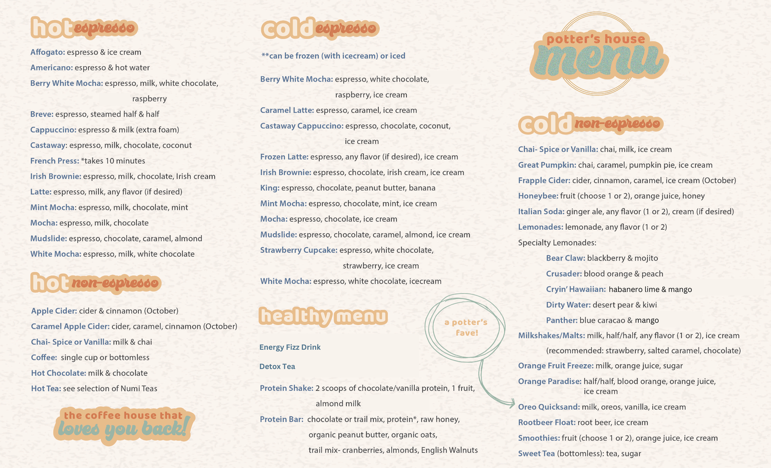 Menu — POTTER'S HOUSE