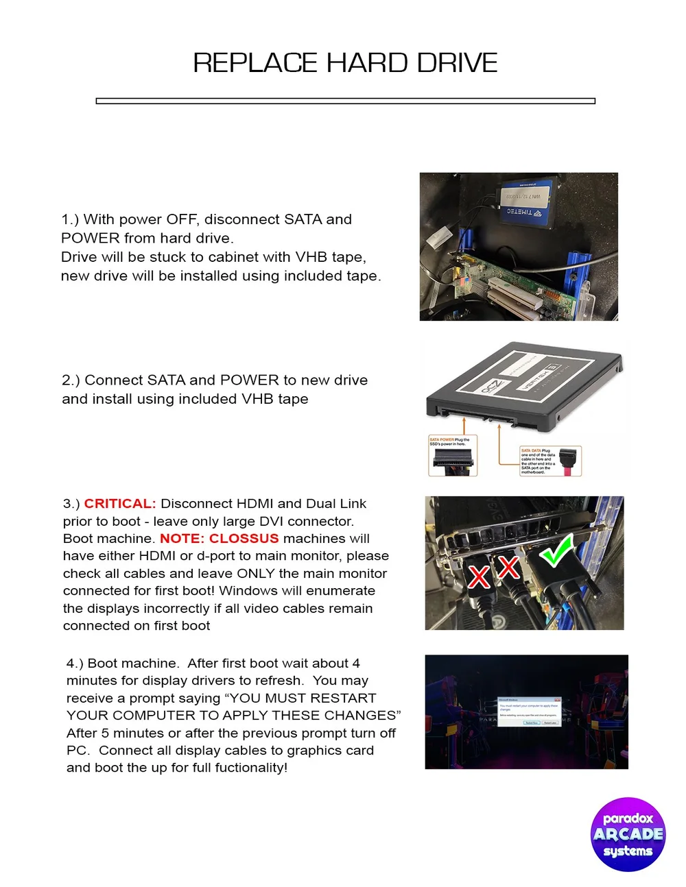 Replace Hard Drive — Paradox Arcade Systems