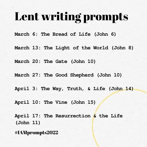 Lent Writing Prompts - Tanner Olson