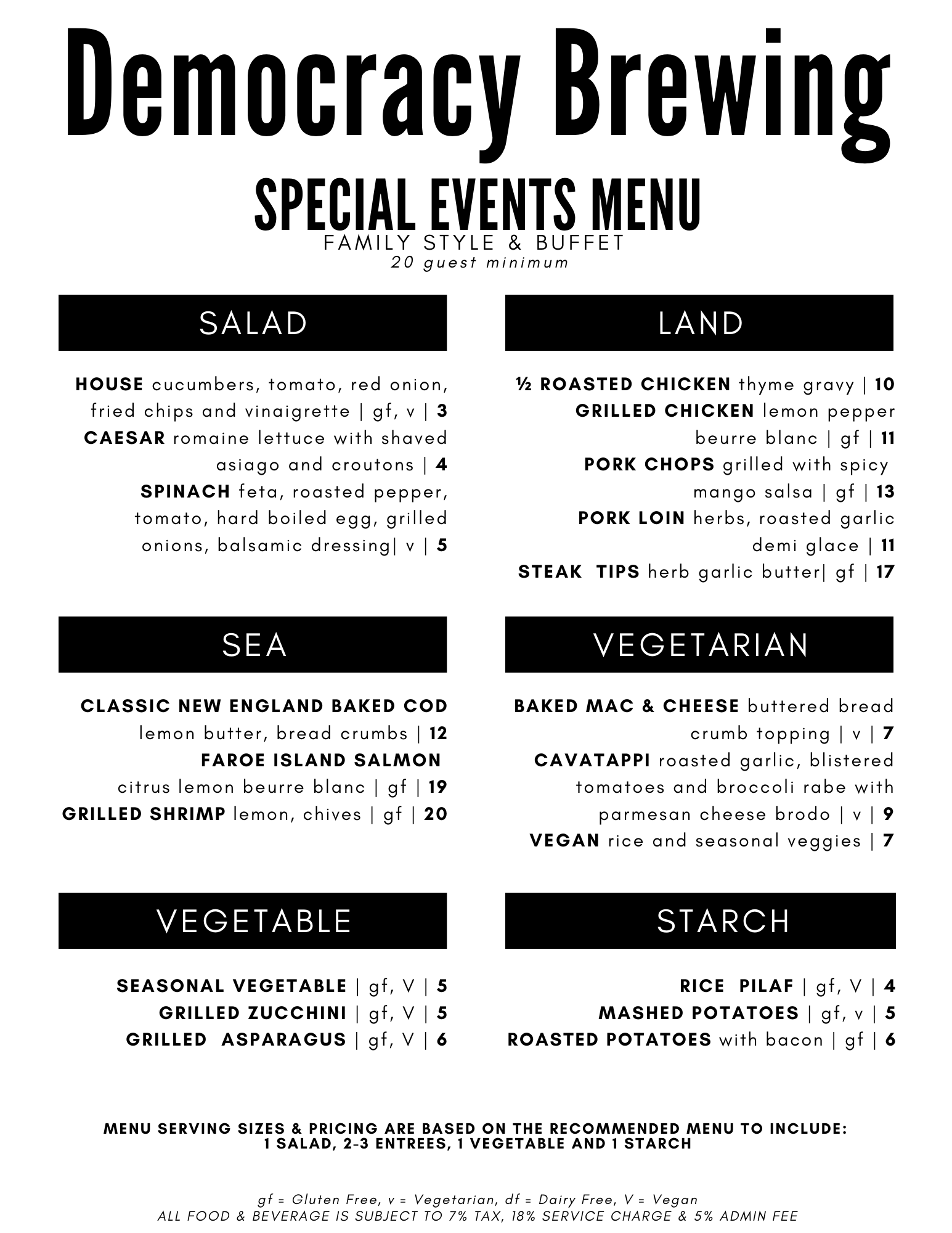 Menu — Democracy Brewing