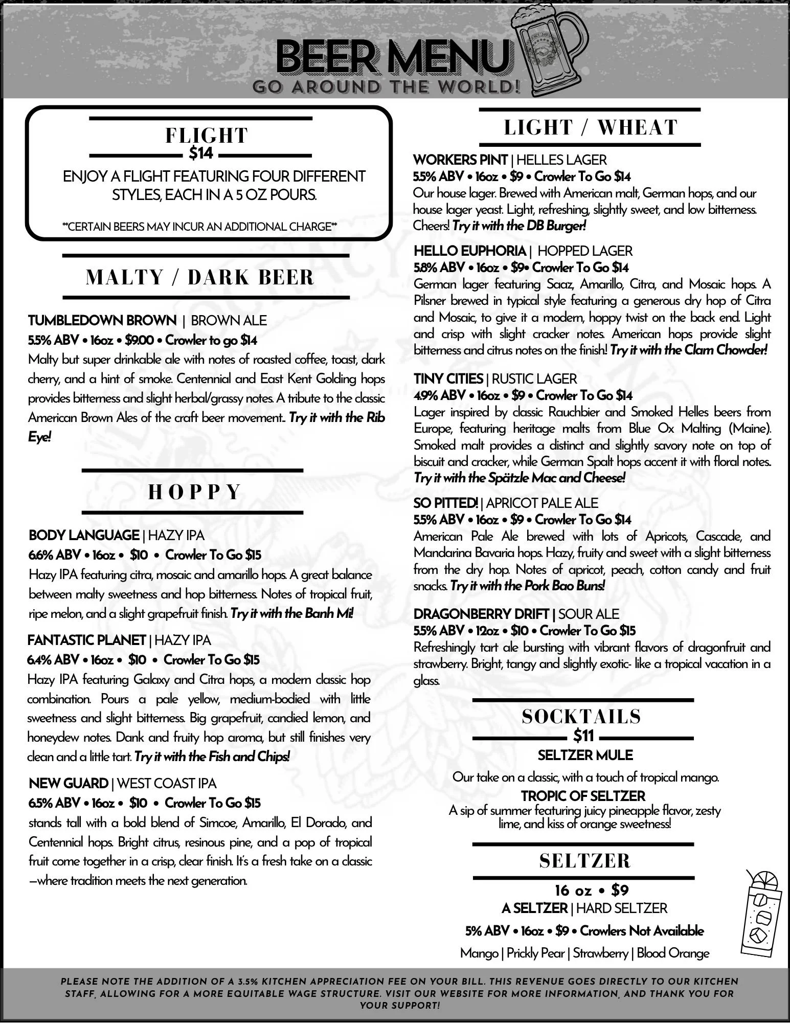 Democracy Brewing Downtown Menu and Information — Democracy Brewing