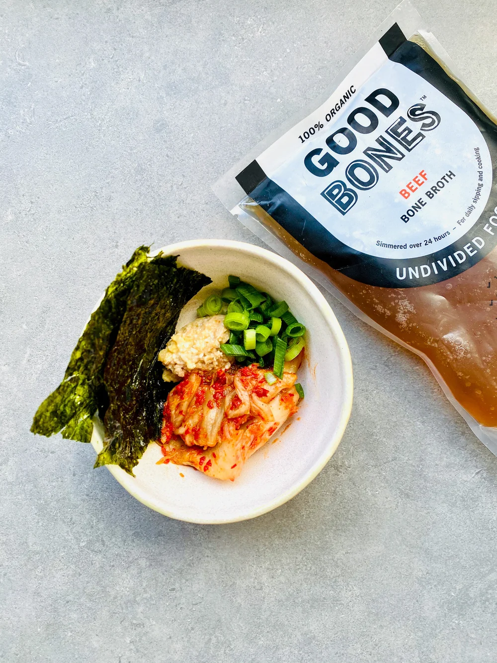 Kimchi, Egg and Miso (breakfast) Bone Broth