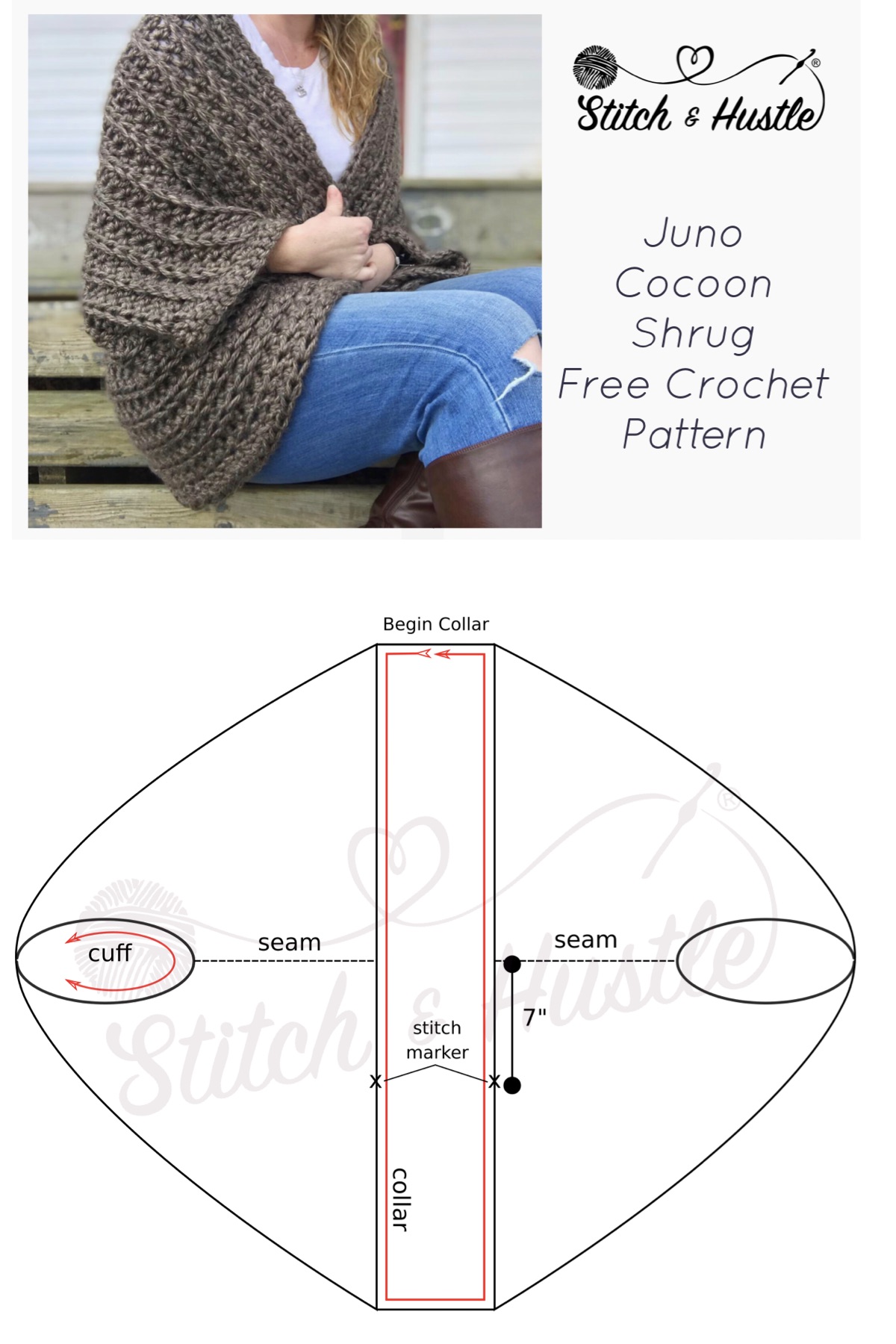 Juno Chunky Shrug Free Crochet Pattern — Stitch And Hustle