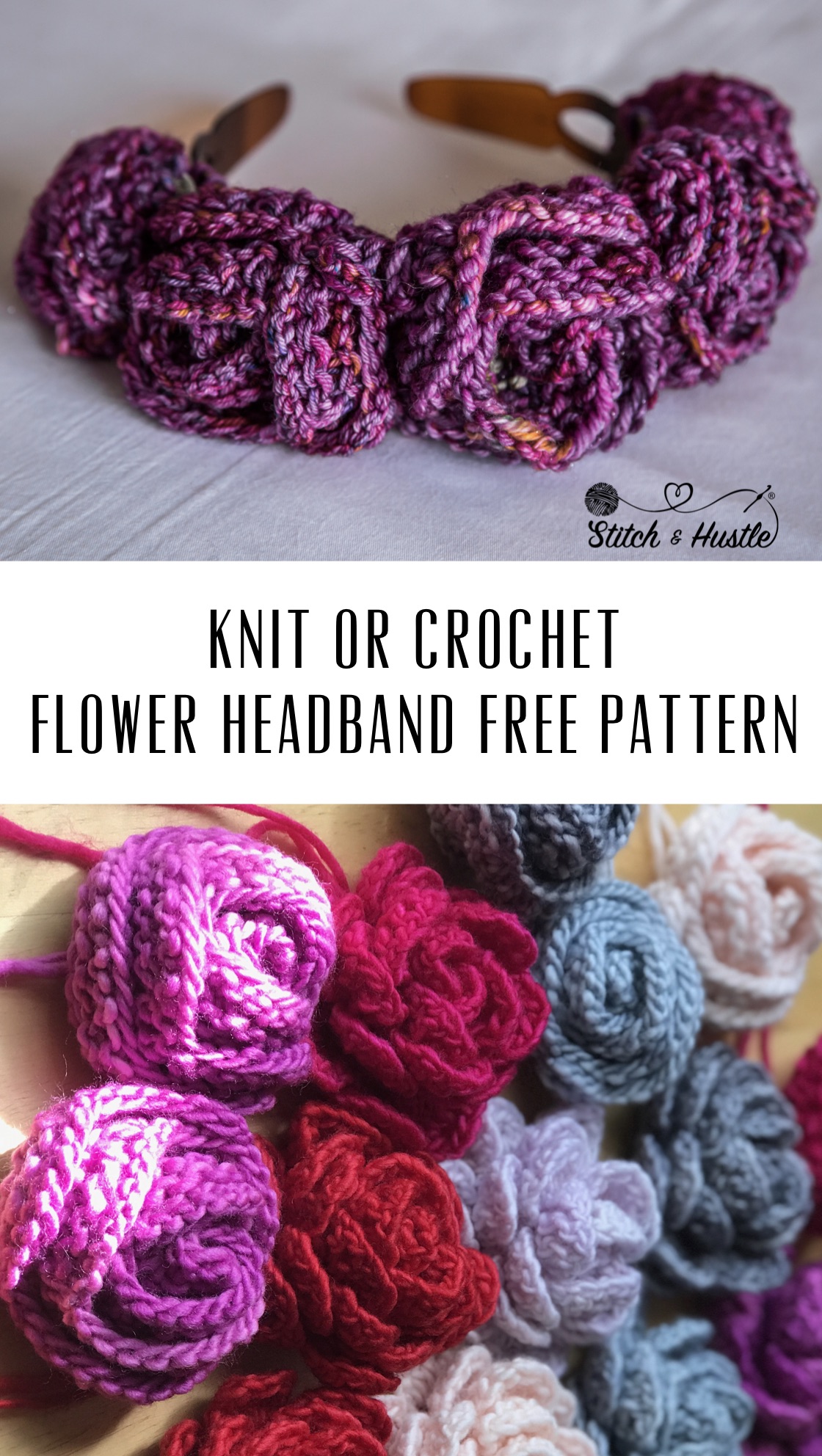 Knit Flower Headband & Crown Free Pattern With Tutorial — Stitch & Hustle