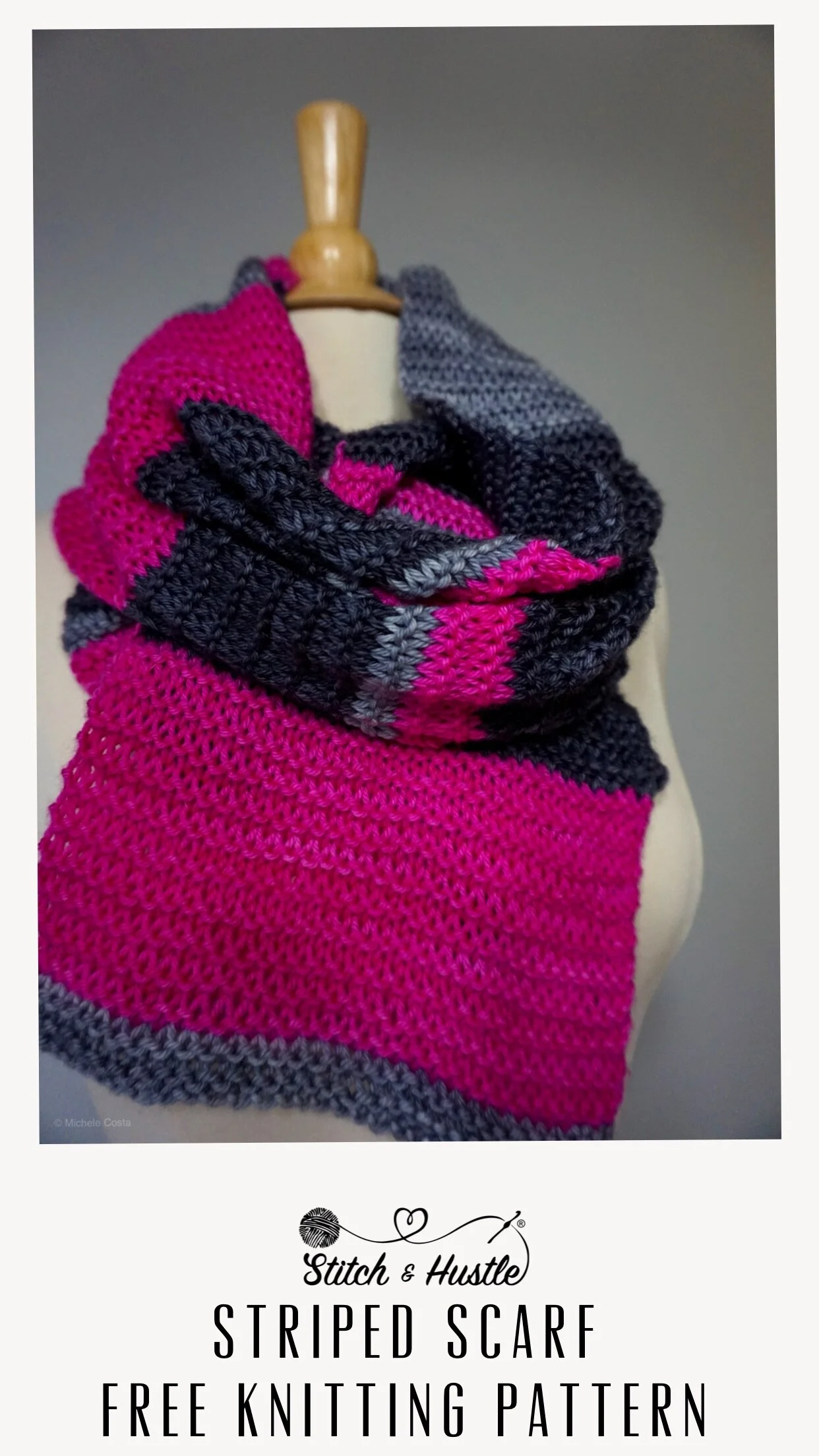 Beginner Striped Scarf Free Knitting Pattern — Stitch & Hustle