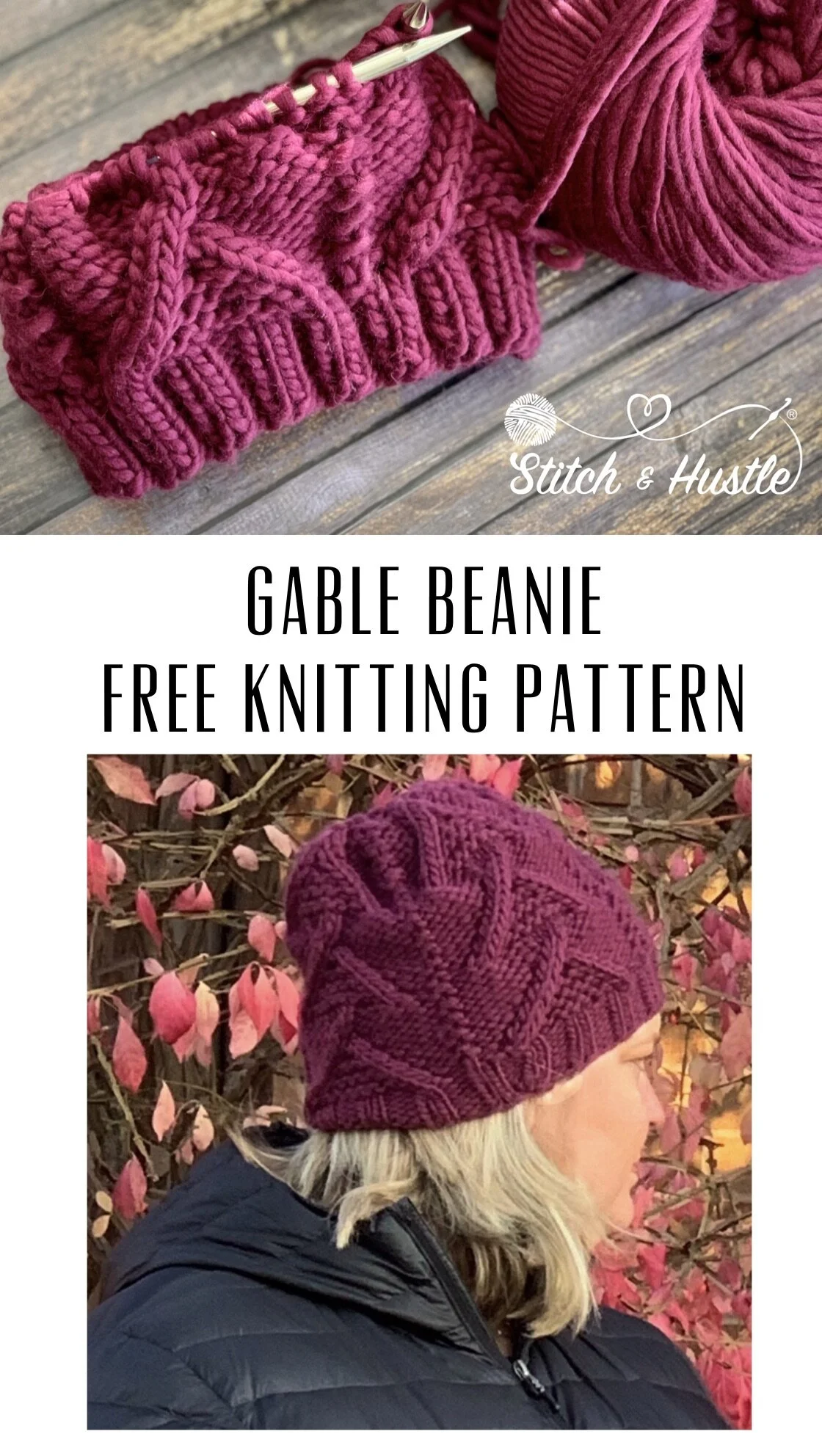 Gable Chunky Beanie Free Knitting Pattern — Stitch & Hustle