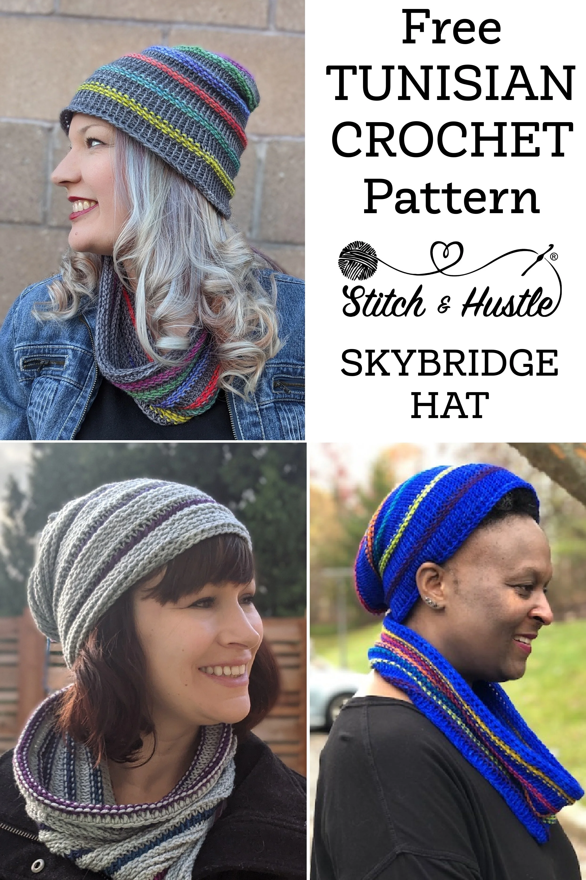 Skybridge Hat Free Tunisian Crochet Pattern from Detroit Knots — Stitch ...