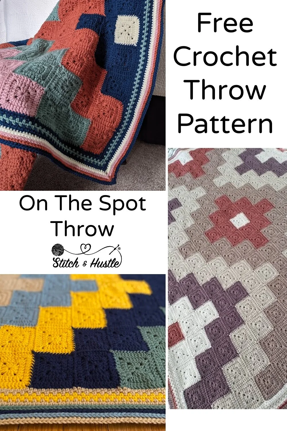 On The Spot Throw Free Crochet Pattern — Stitch & Hustle