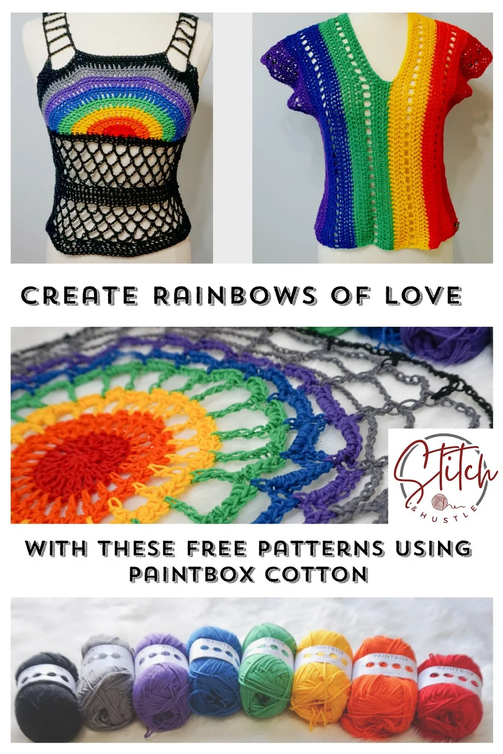 A Cotton Rainbow & Three Summer Festival Crochet Top Patterns — Stitch ...