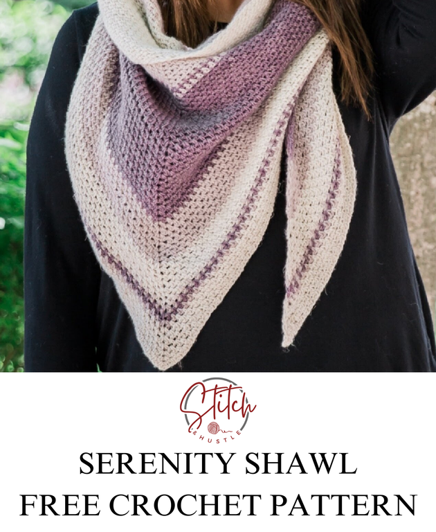 Serenity Triangle Shawl Free Crochet Pattern — Stitch & Hustle