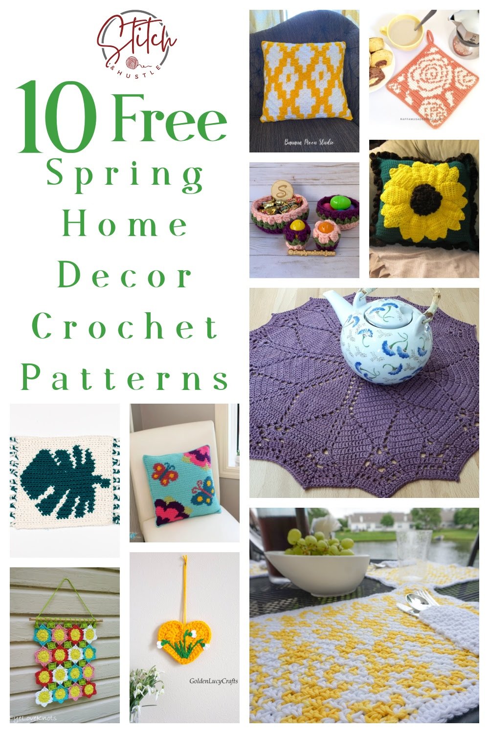 Spring Home Decor Free Crochet Patterns Round Up — Stitch & Hustle