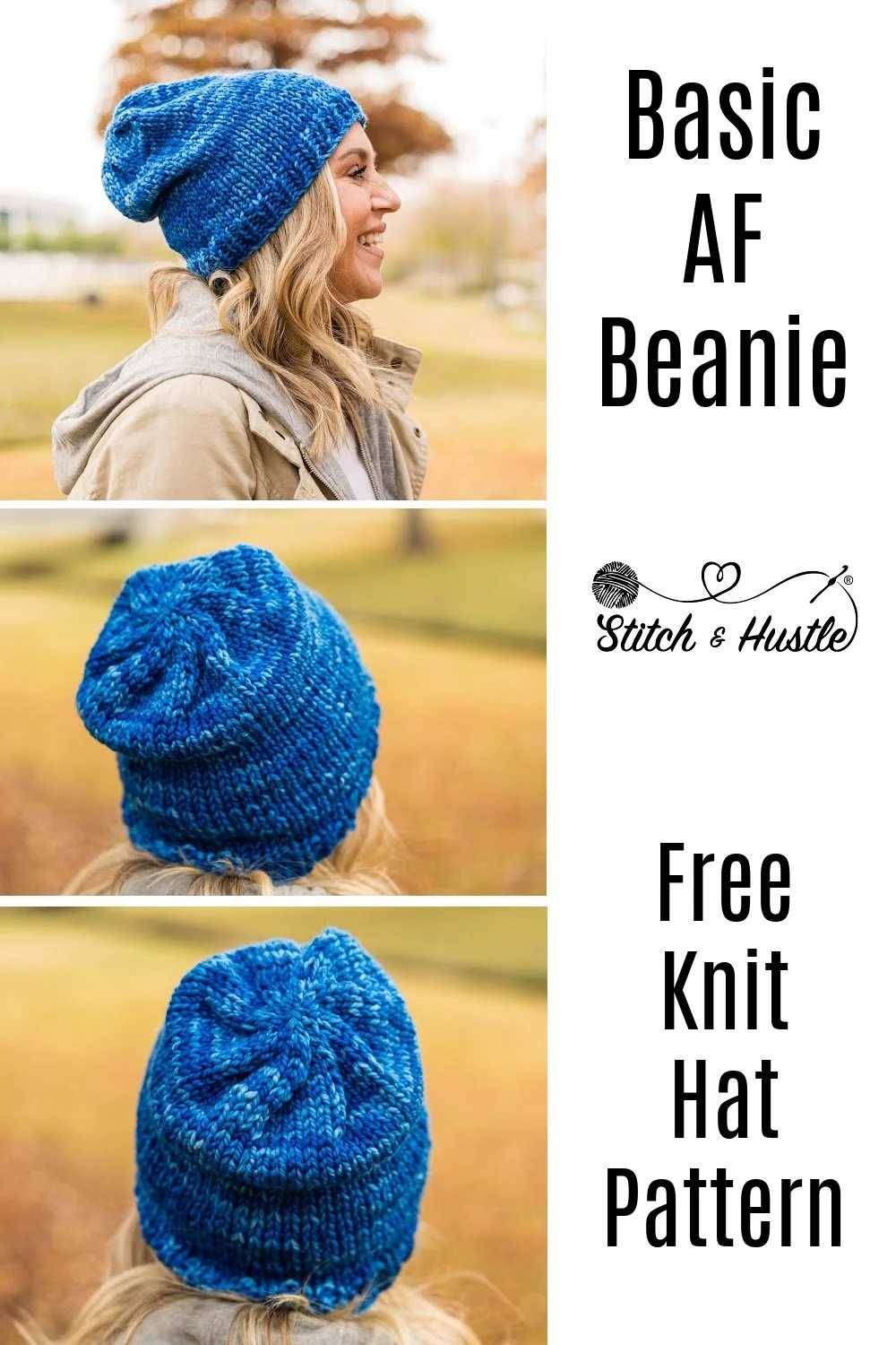 Basic AF Beanie Free Knitting Pattern — Stitch & Hustle