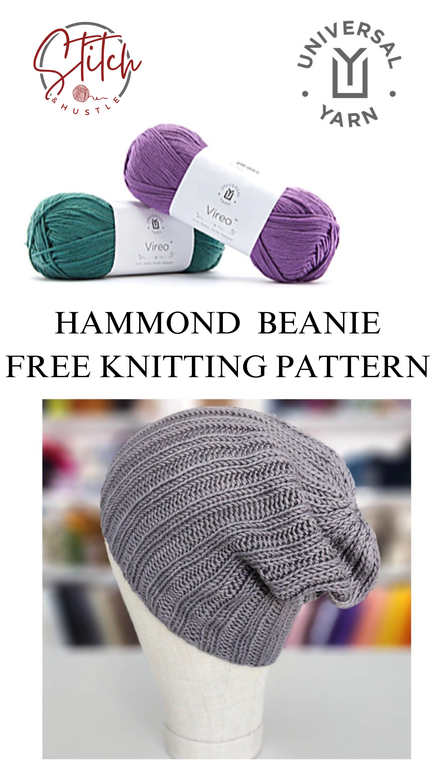 The Hammond Ribbed Texture Beanie Free Knitting Pattern — Stitch & Hustle