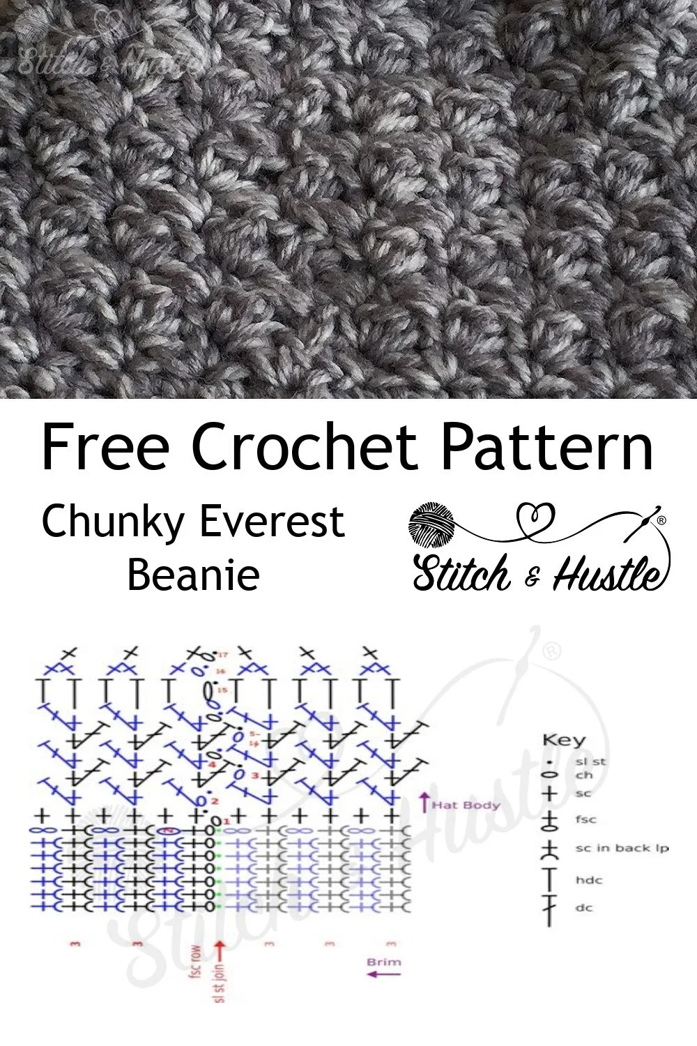 Chunky Everest Beanie Free Crochet Pattern — Stitch & Hustle