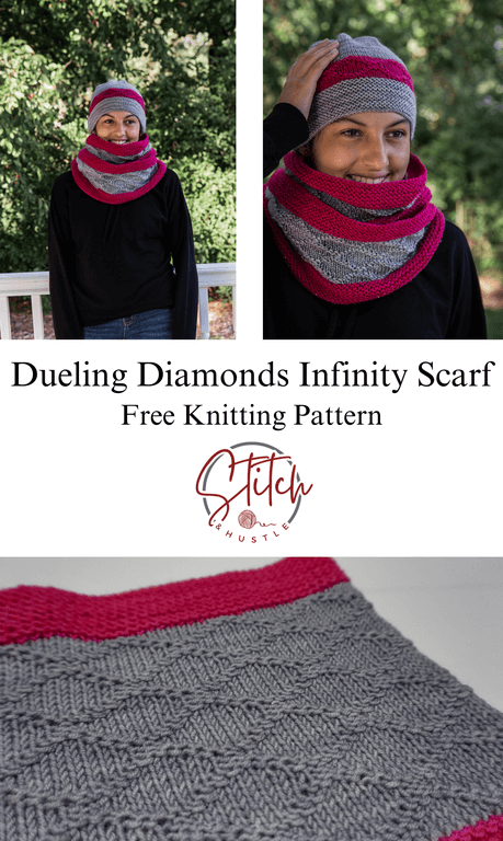 Dueling Diamonds Infinity Scarf Free Knitting Pattern — Stitch & Hustle