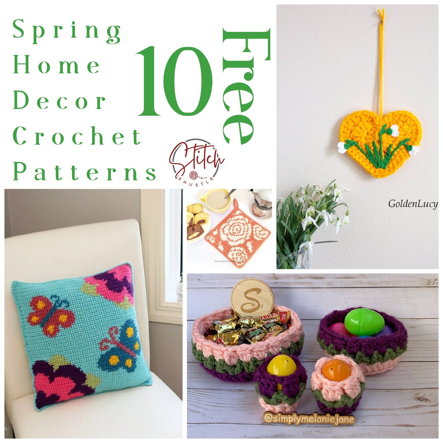 Spring Home Decor Free Crochet Patterns Round Up — Stitch & Hustle