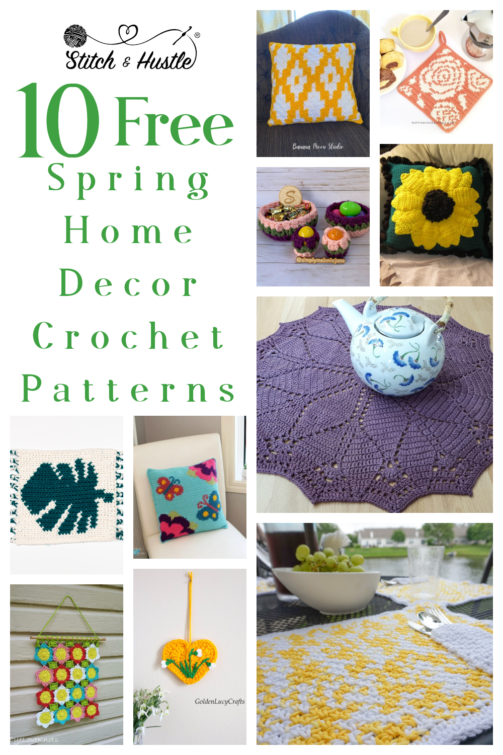 Spring Home Decor Free Crochet Patterns Round Up — Stitch & Hustle