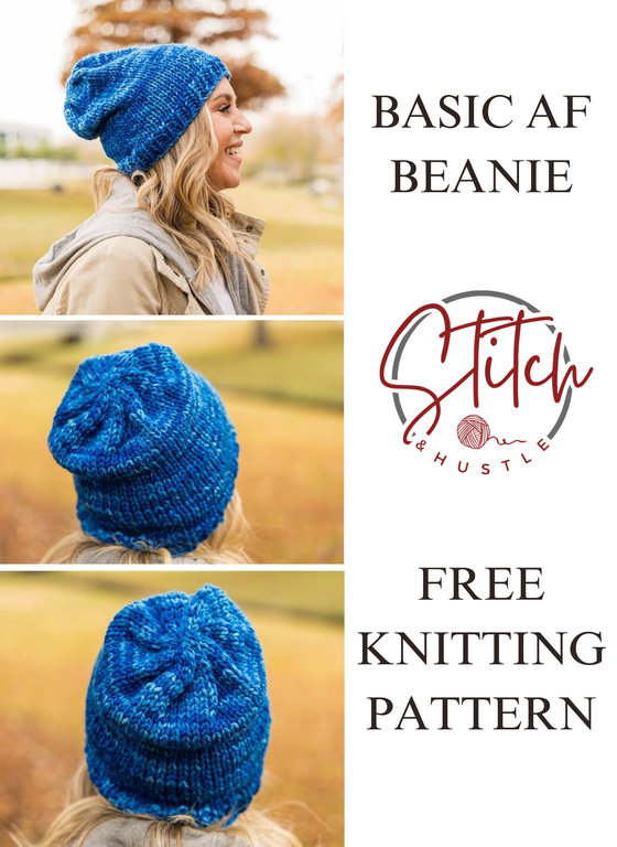 Basic AF Beanie Free Knitting Pattern — Stitch & Hustle