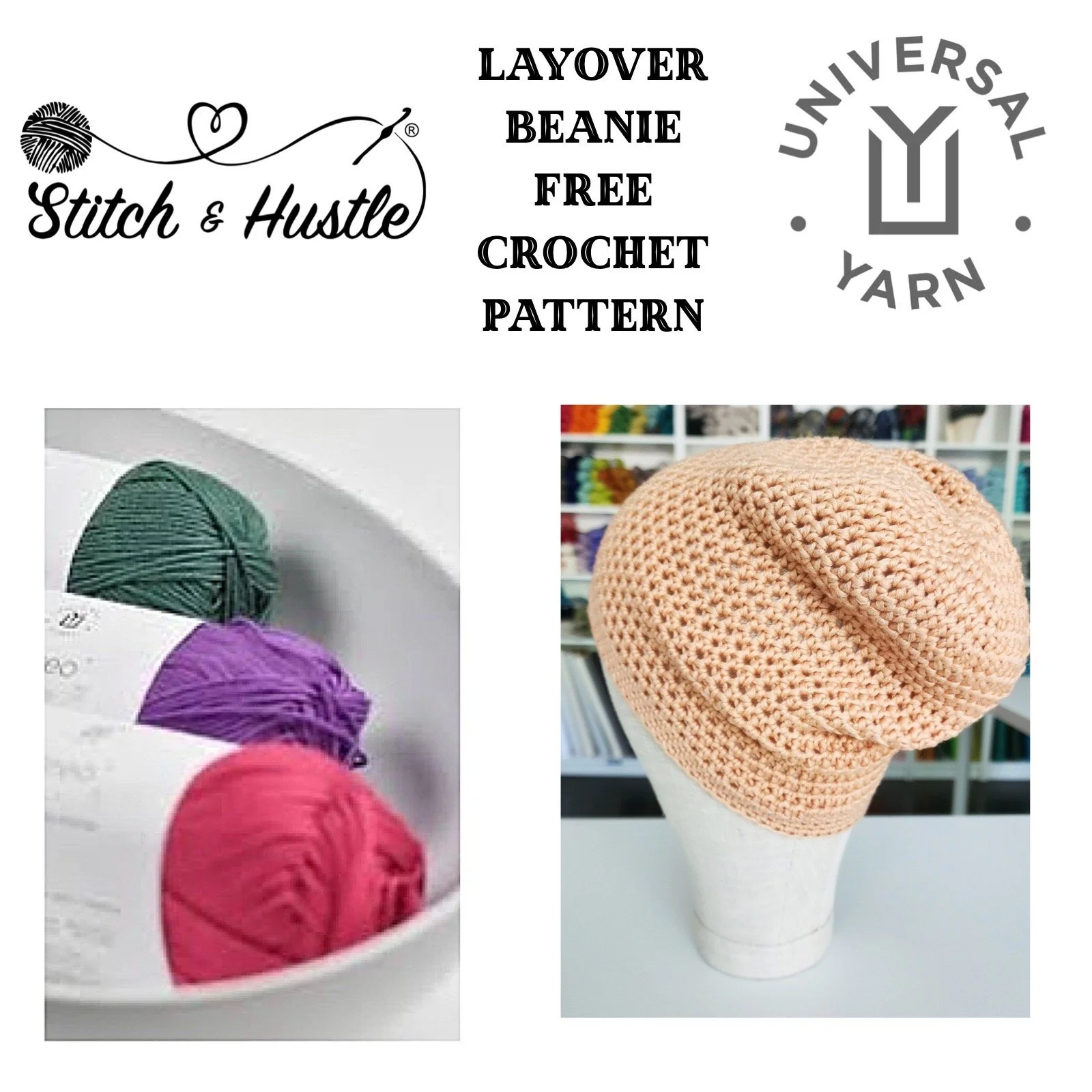 Layover Beanie Free Crochet Pattern — Stitch & Hustle