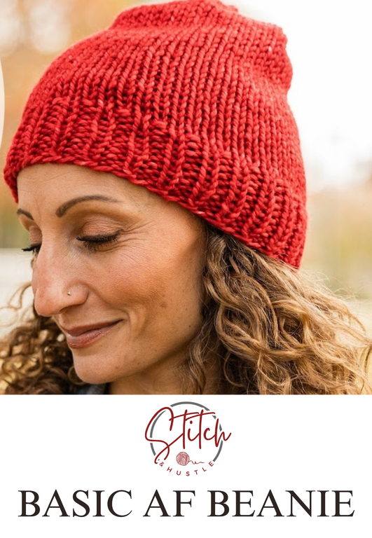 Basic AF Beanie Free Knitting Pattern — Stitch & Hustle