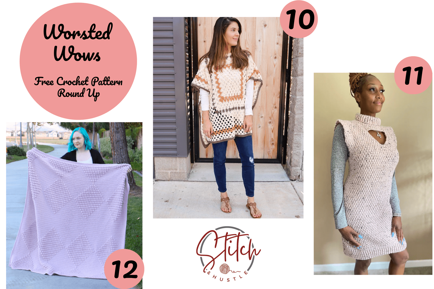 Worsted Wows: 12 Free Crochet Patterns Round Up — Stitch & Hustle