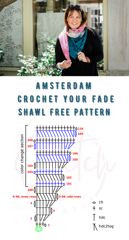 Amsterdam Crochet Your Fade Shawl Free Pattern — Stitch & Hustle
