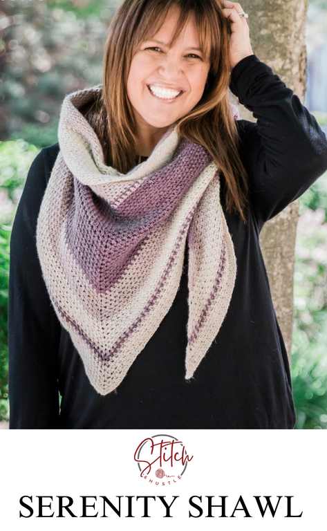 Serenity Triangle Shawl Free Crochet Pattern — Stitch & Hustle