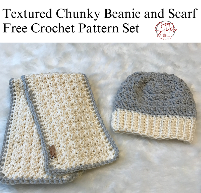 Chunky Textured Two Tone Scarf Free Crochet Pattern — Stitch & Hustle