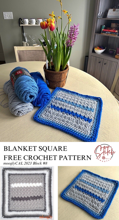 All Lined Up Blanket Square Free Crochet Pattern for 2023 Moogly CAL ...