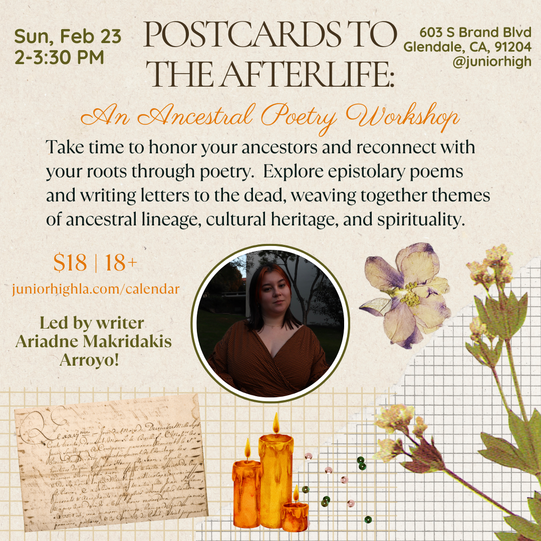 Postcards to the Afterlife: An Ancestral Poetry Workshop — Junior High