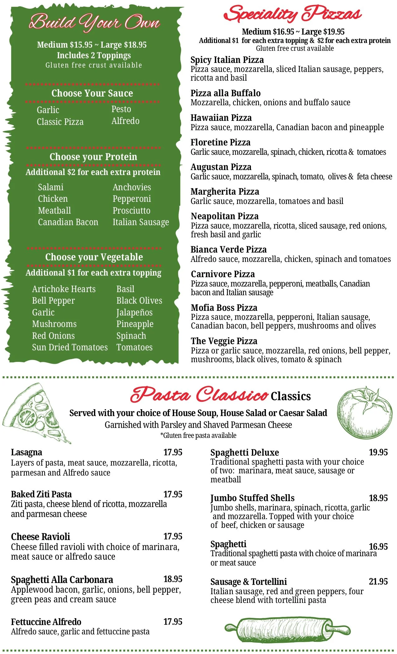 Menus — Sofia’s Italiano