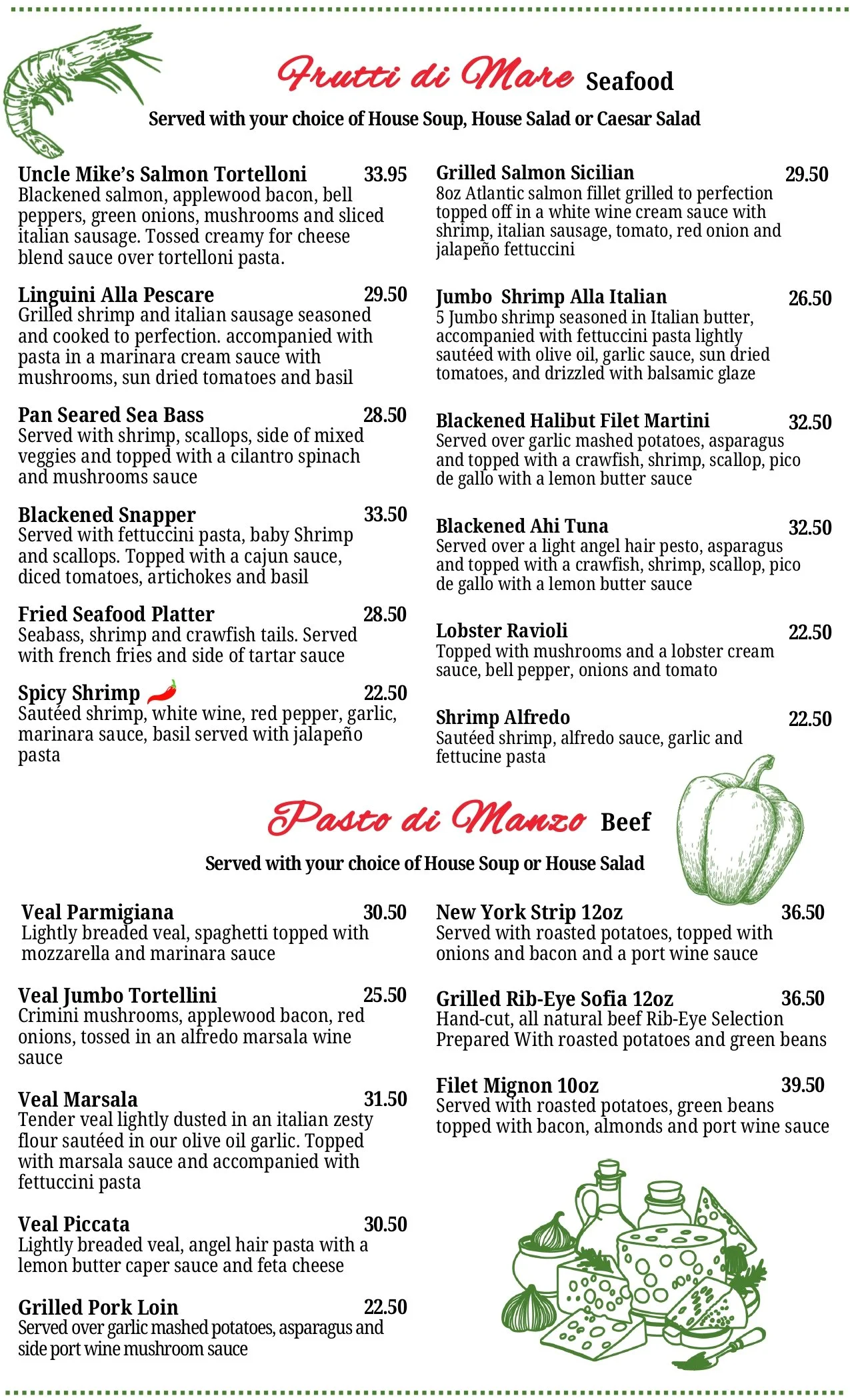 Menus — Sofia’s Italiano
