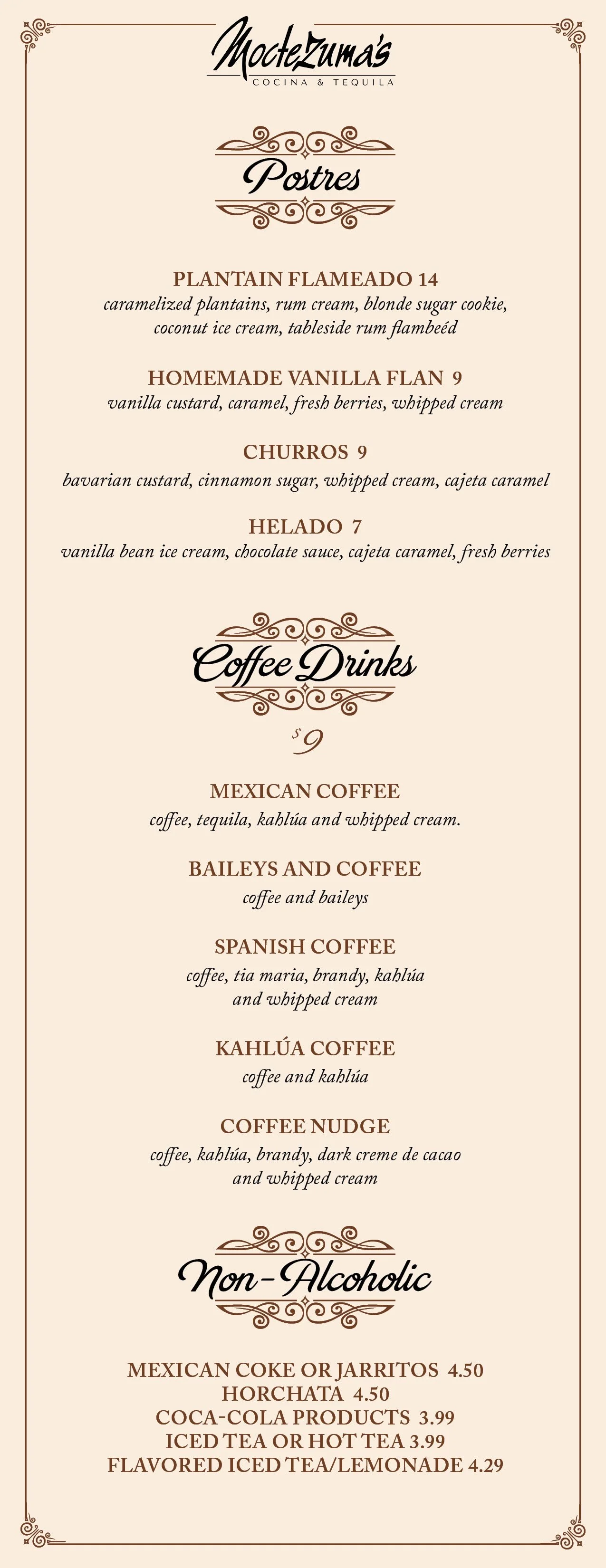 southcenter Tequila Bar Menu — Moctezuma's Mexican Restaurant and ...