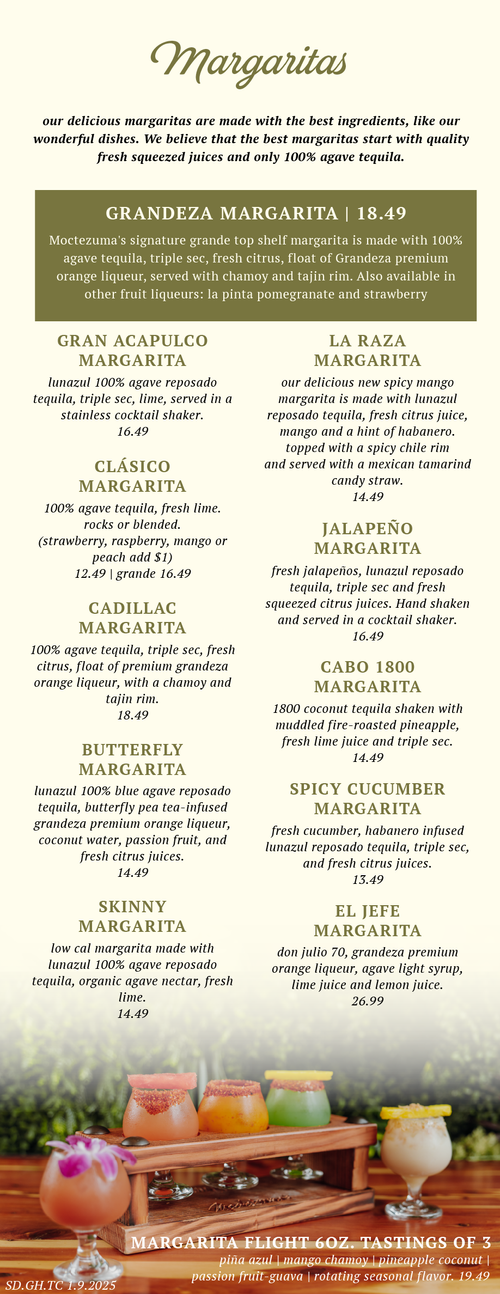 Tacoma Tequila Bar Menu — Moctezuma's Mexican Restaurant and Tequila Bar