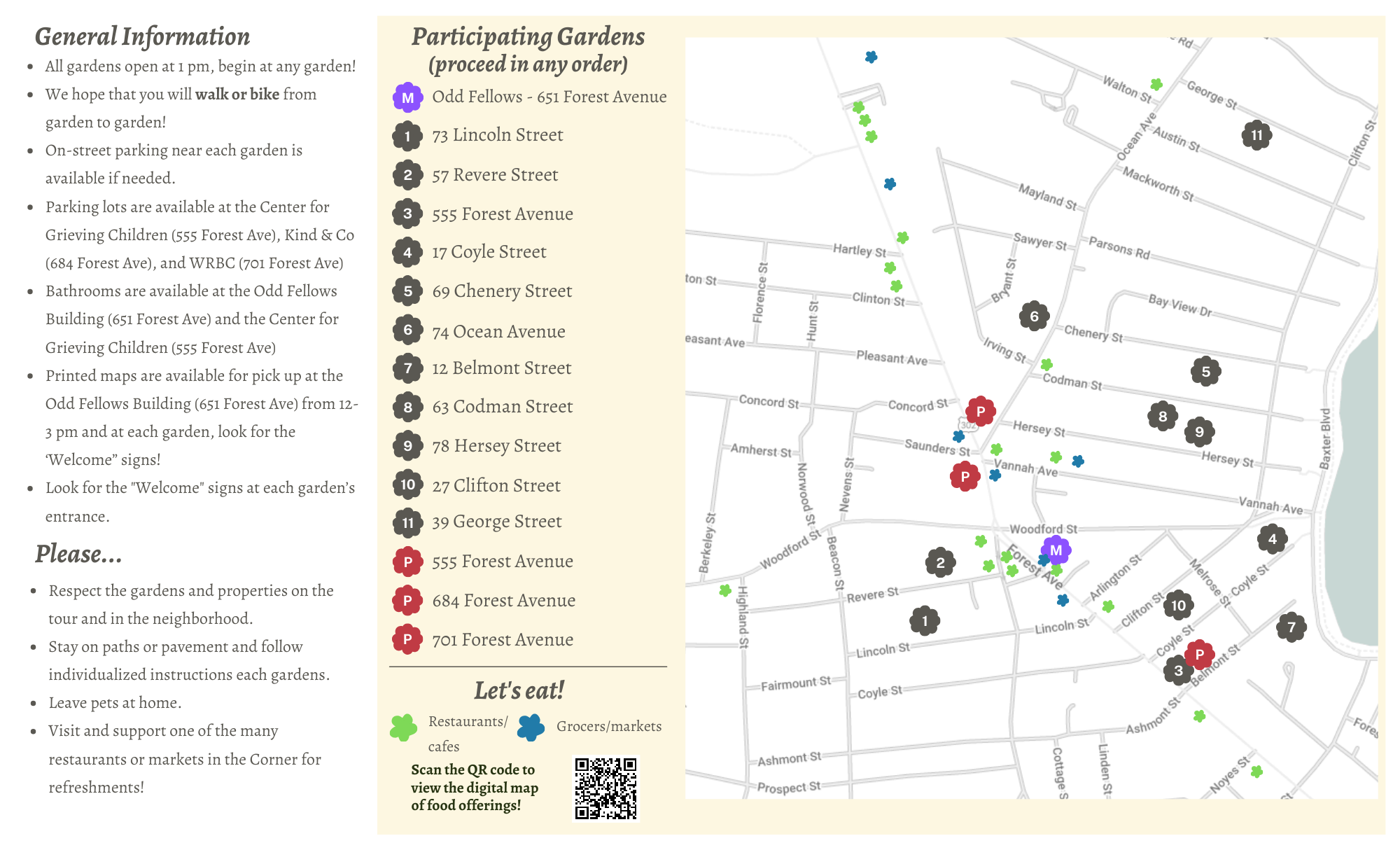 2024 Garden Tour Map — Friends of Woodfords Corner