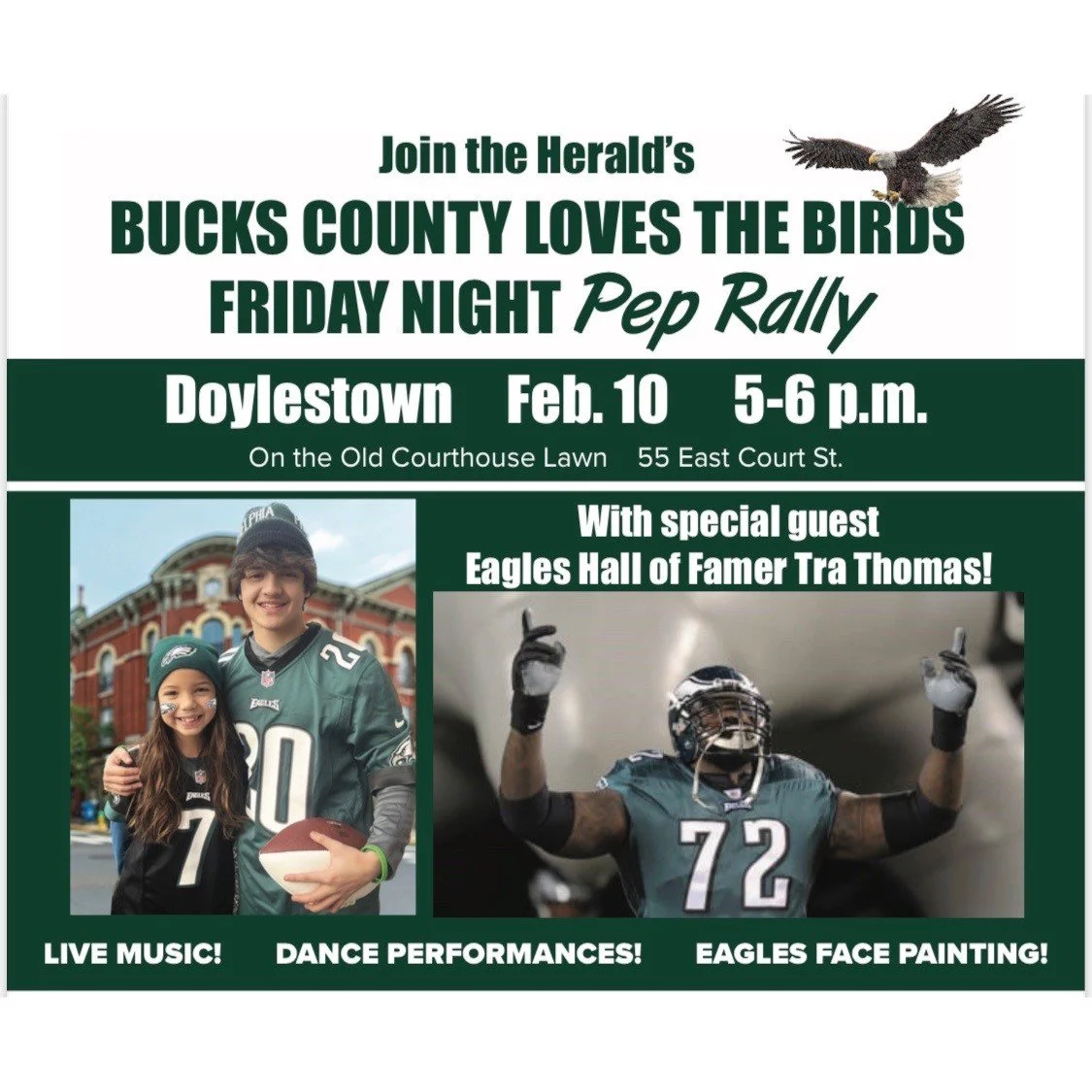 Bucks County Herald: Eagles Pep Rally — Discover Doylestown