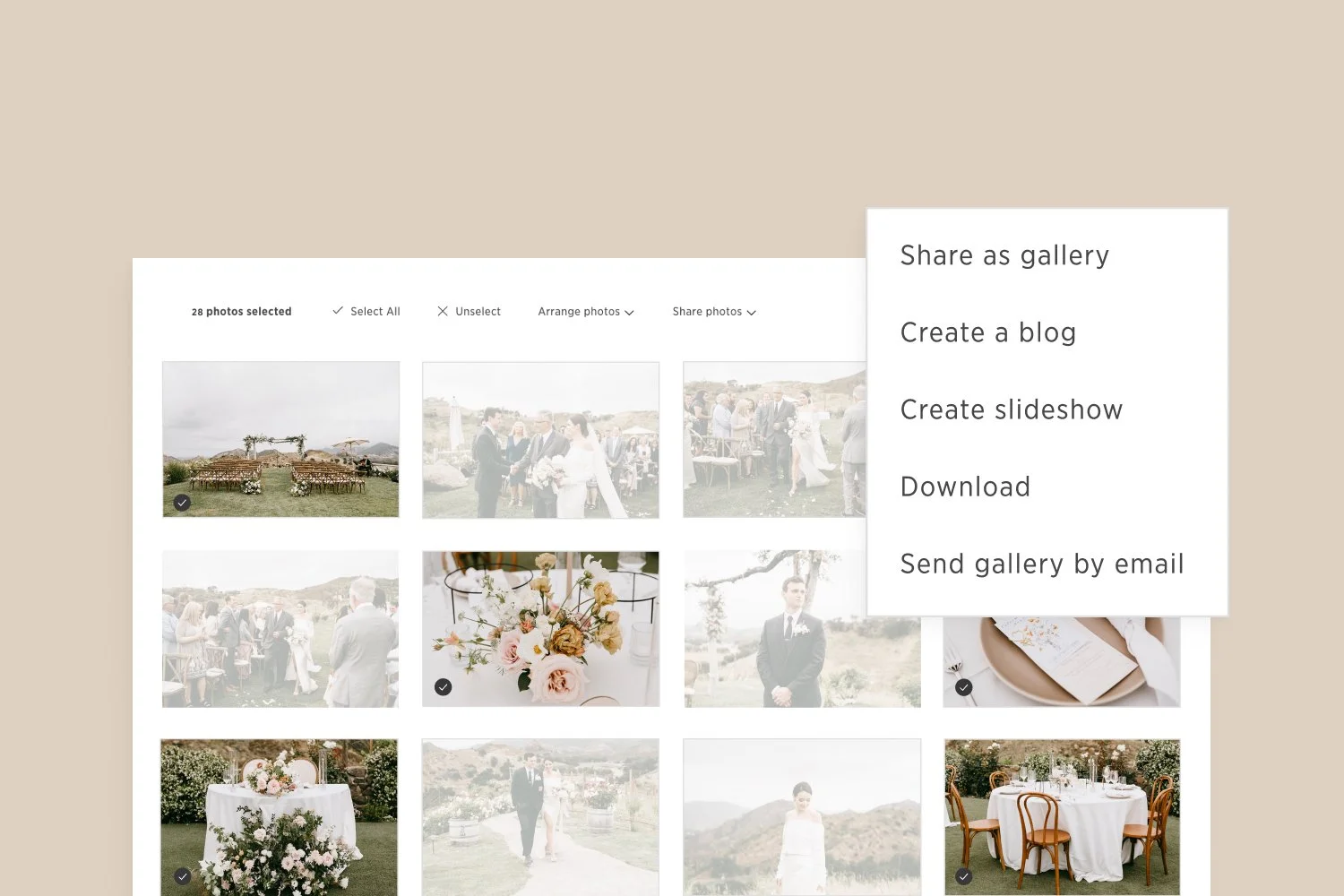 New! Share Selected Images as a New Gallery - Pic-Time Blog
