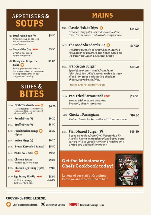 Dine-in Menu — Crossings Café