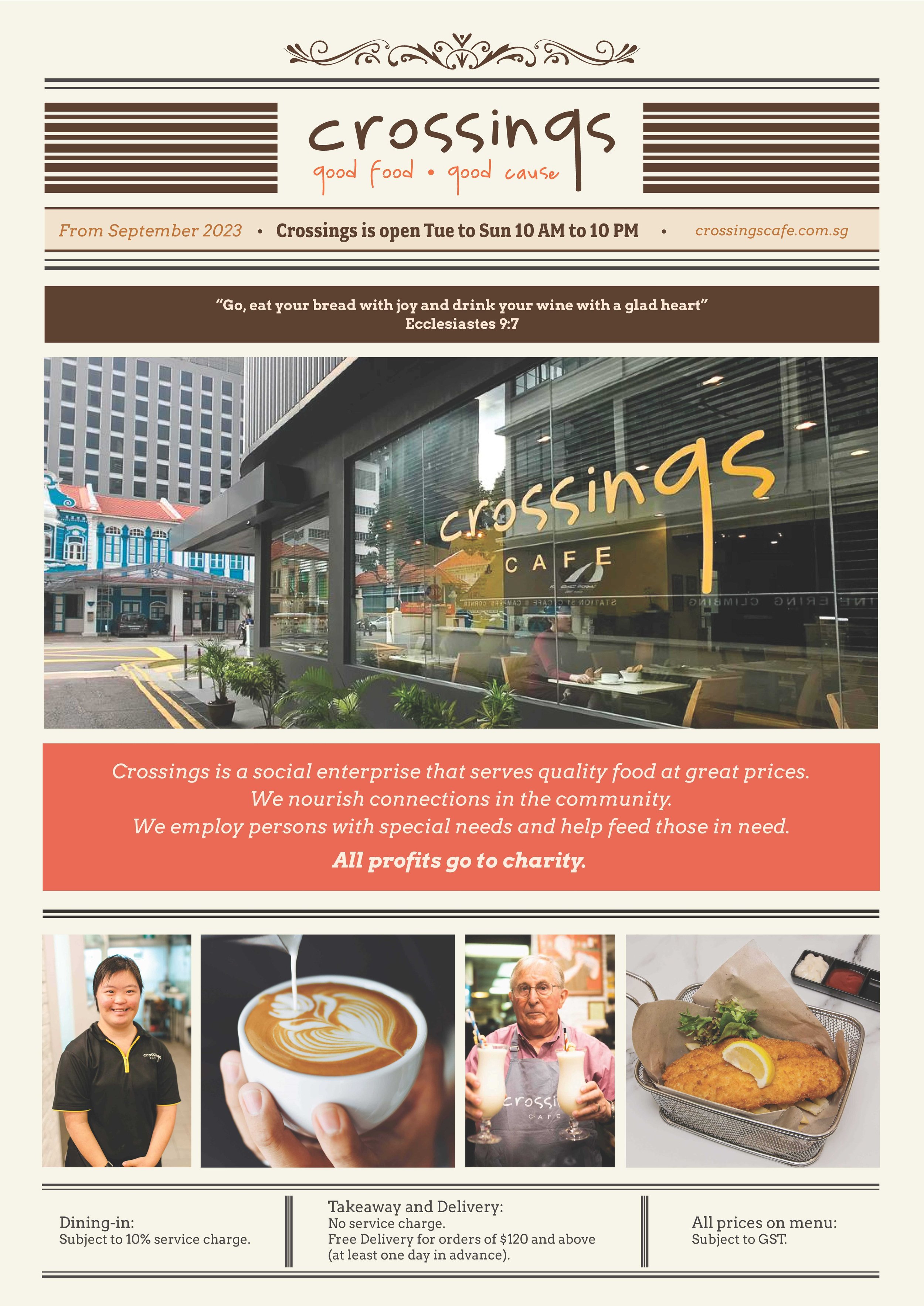 Dine-in Menu — Crossings Café