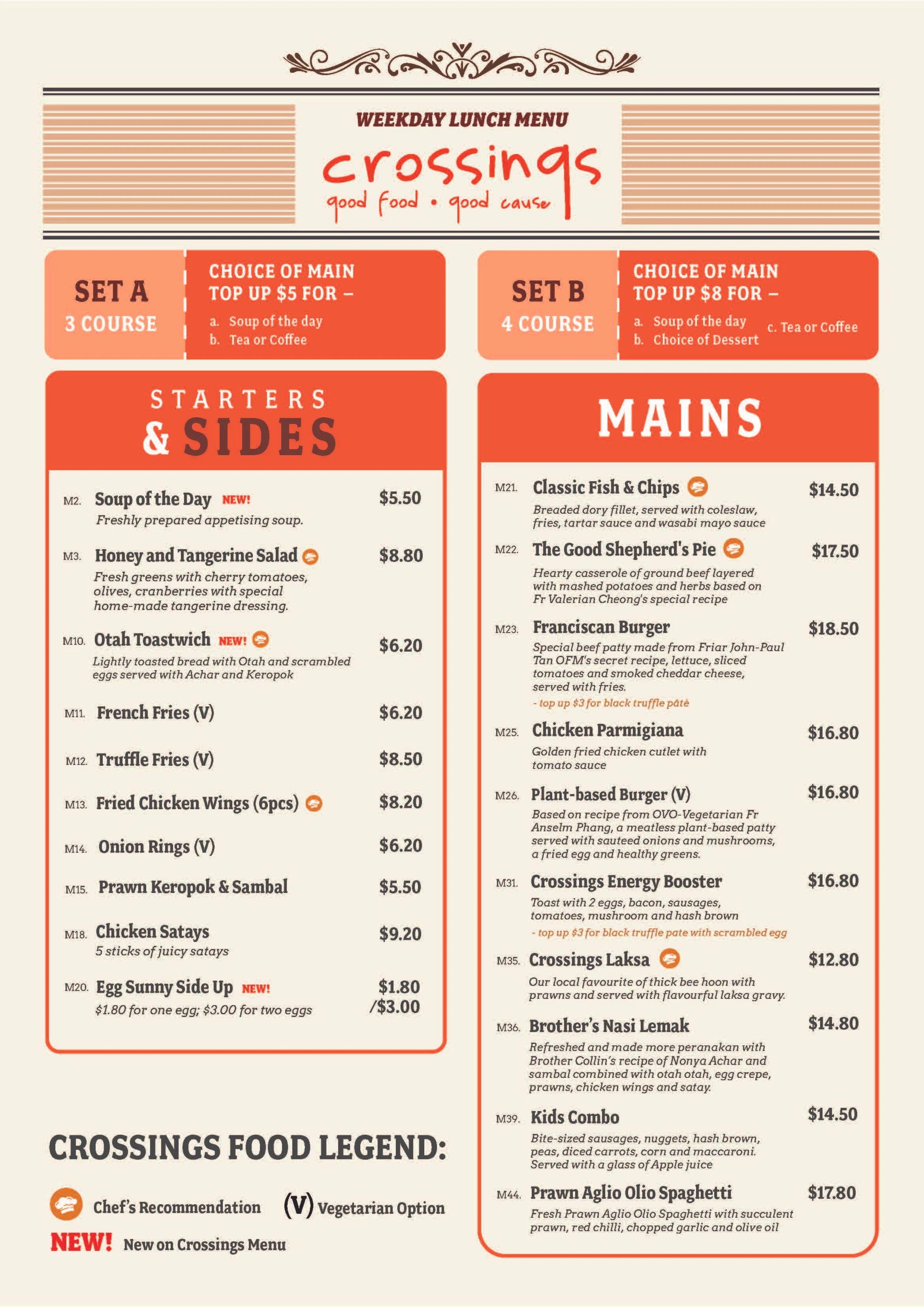 Dine-in Menu — Crossings Café
