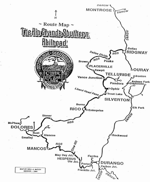 RGS Route Map — Galloping Goose Historical Society of Dolores, CO