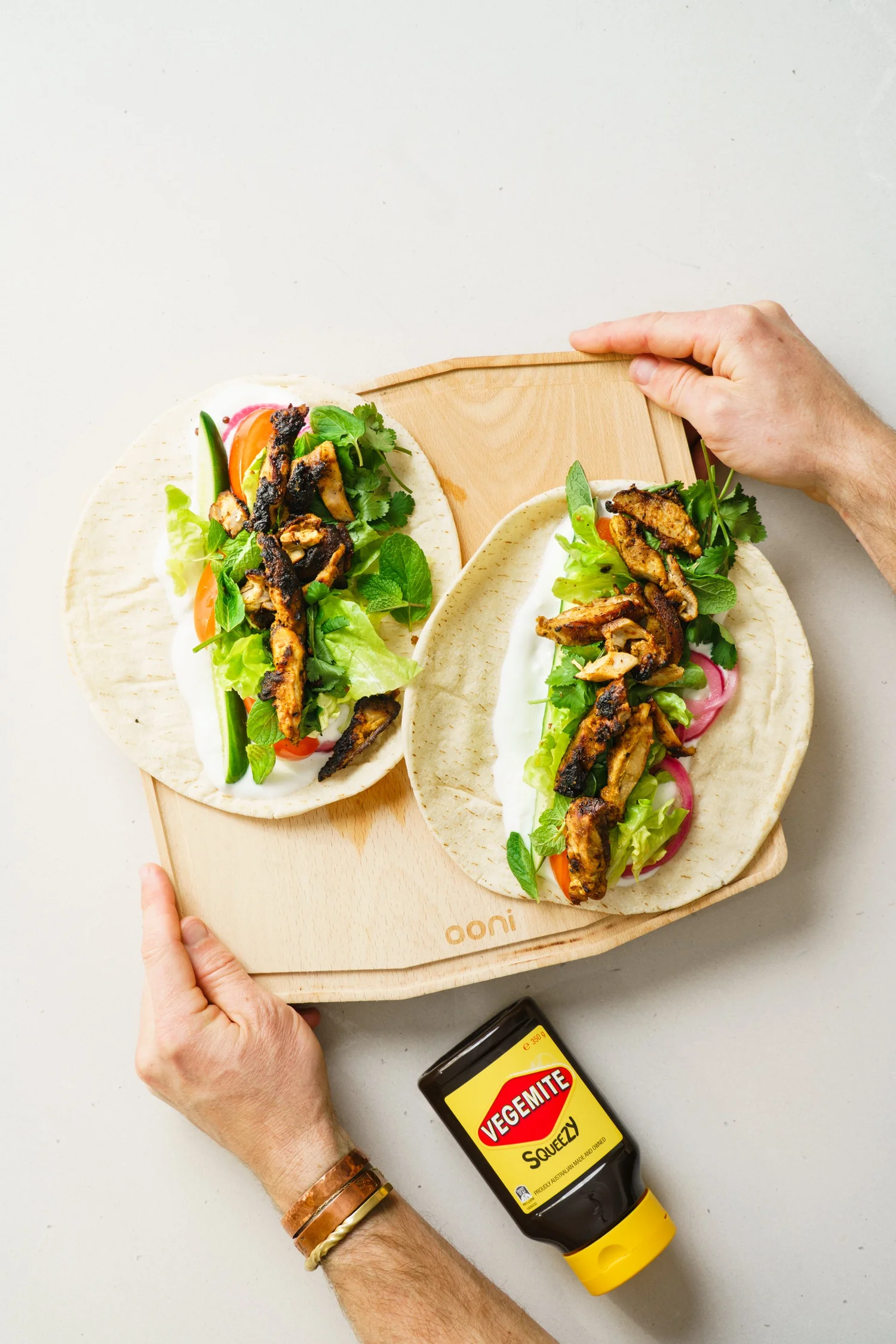 VEGEMITE CHARRED CHICKEN WRAP — Hayden Quinn