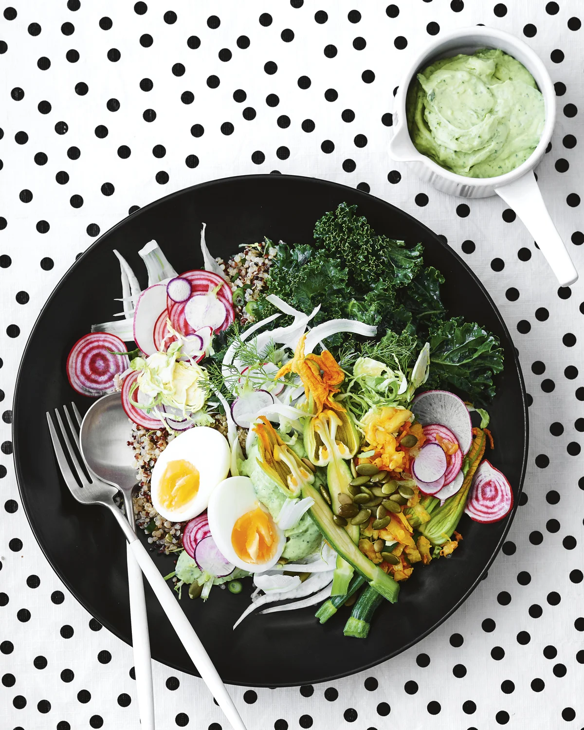 CLASSIC RAW BOWL W/ AVOCADO TAHINI DRESSING — Hayden Quinn