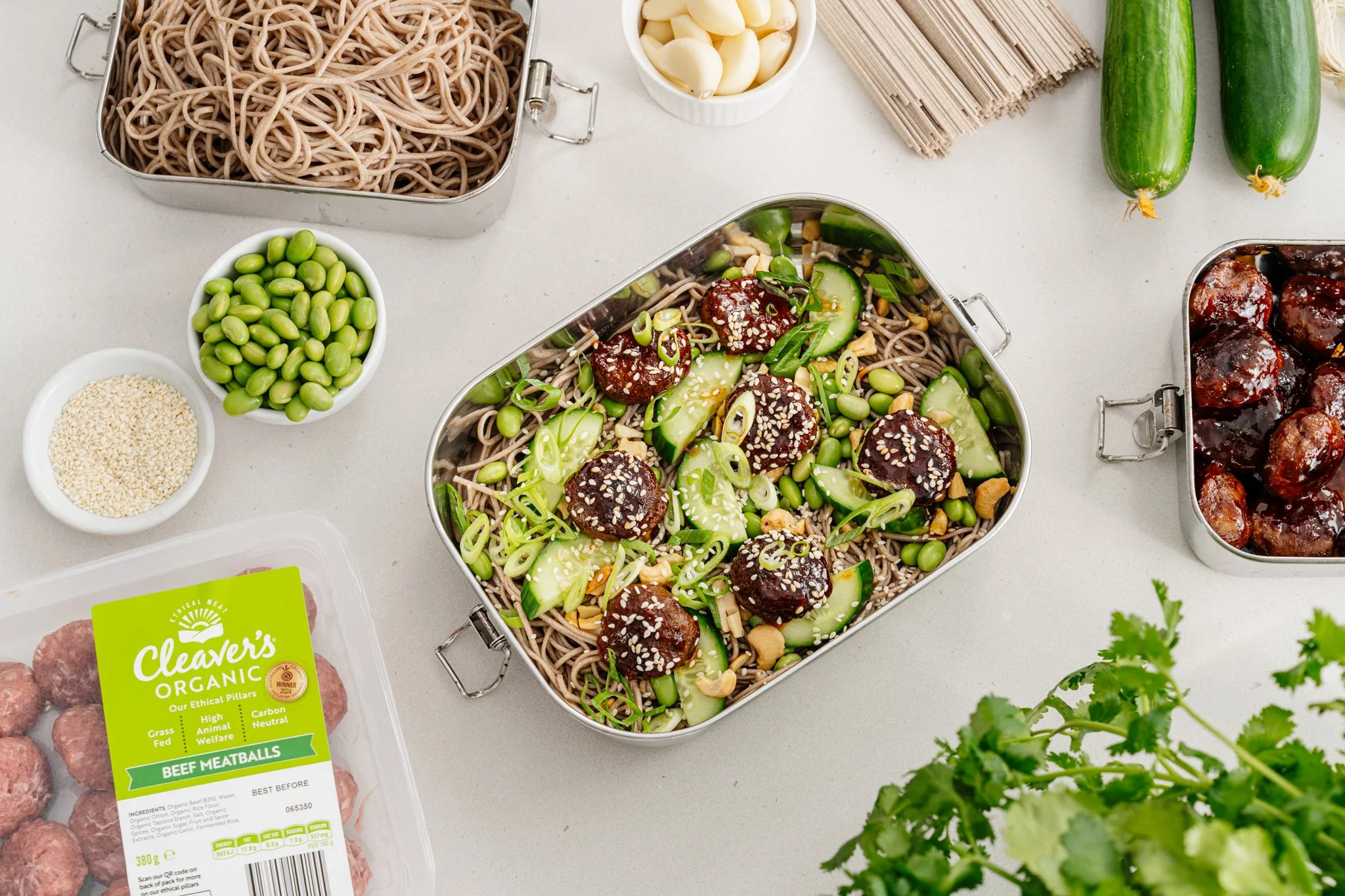 Sesame Beef Meatballs with Soba Noodles — Hayden Quinn
