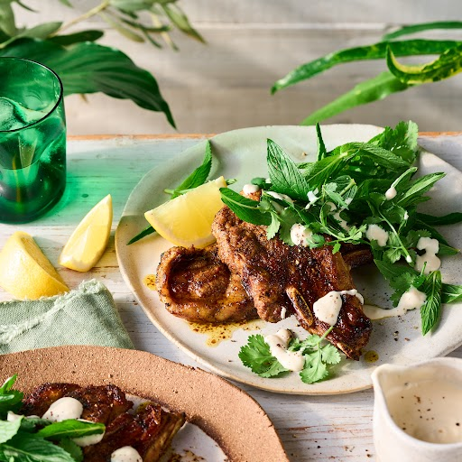 Spiced Lamb Chops with Garlic Lemon Sauce — Hayden Quinn