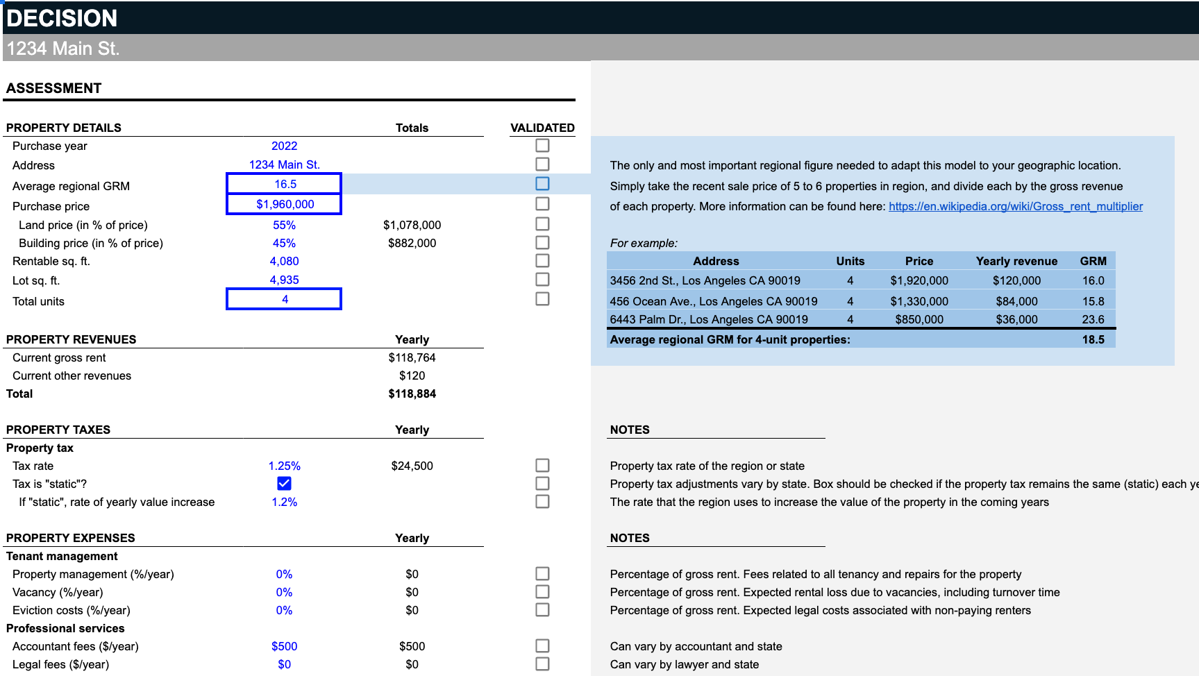 Residential Proforma Spreadsheet in Excel and Google Sheets — You Exec