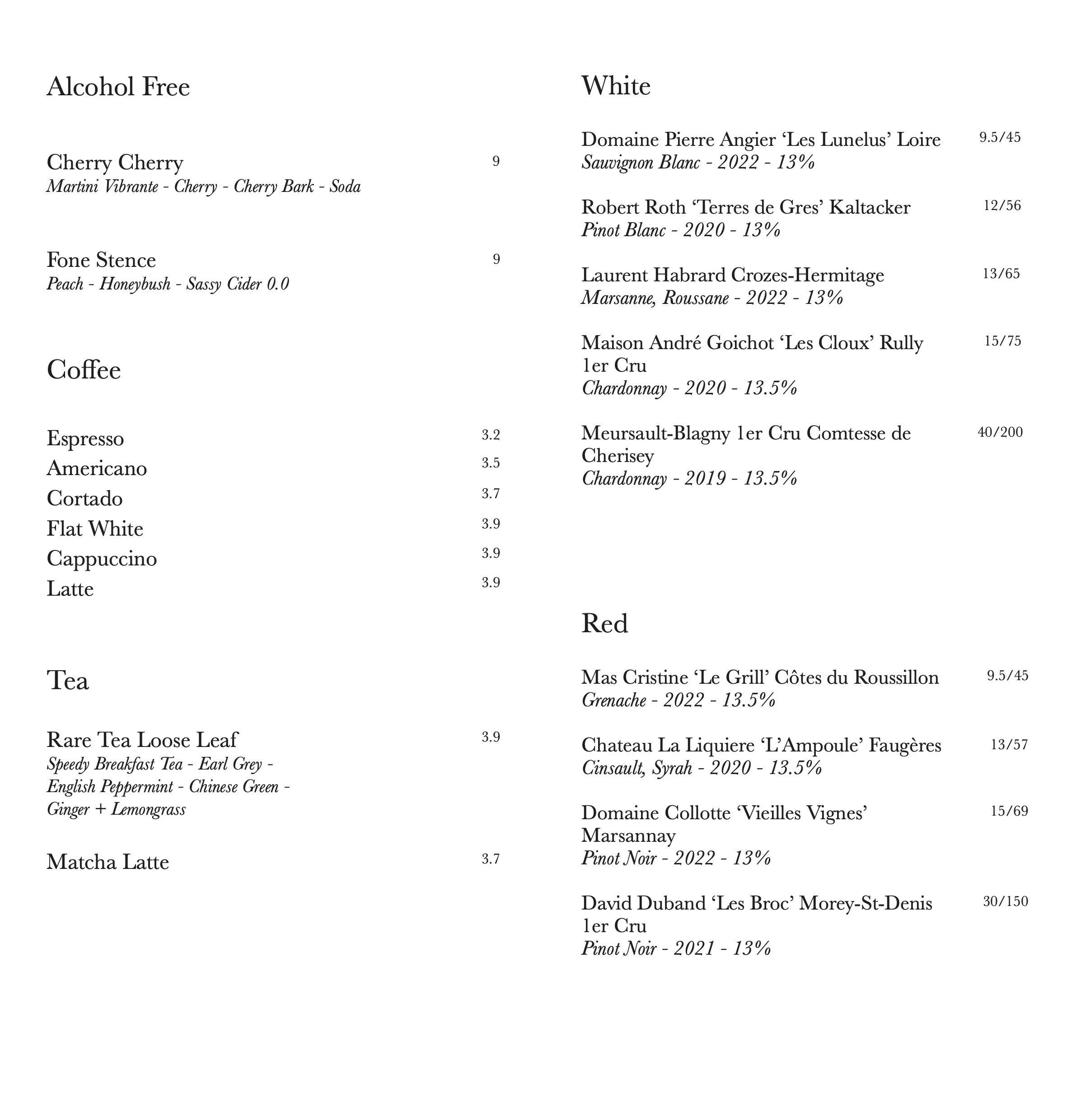 Soho Menu — THREE SHEETS BARS