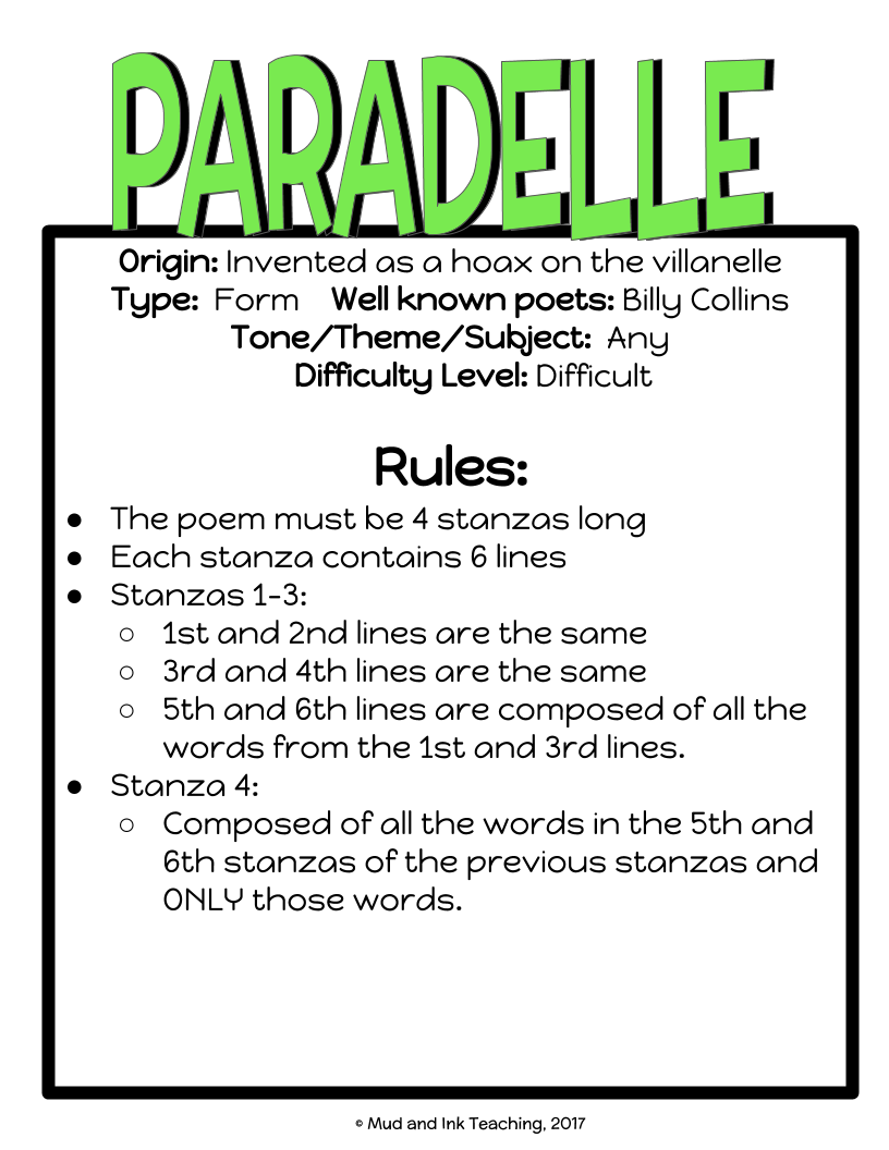 Can your class write 30 poems in 30 days? — AMANDA CARDENAS | MUD AND ...