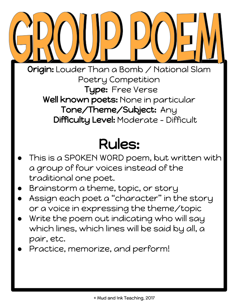 Can your class write 30 poems in 30 days? — AMANDA CARDENAS | MUD AND ...